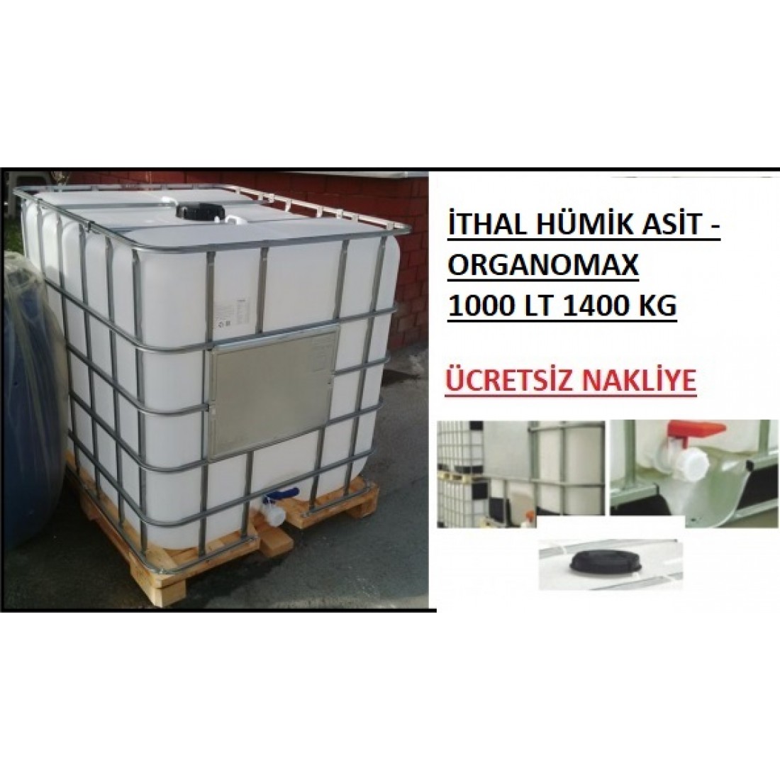 İthal humik asit 1000 lt 1400 kg Organomax - 000595